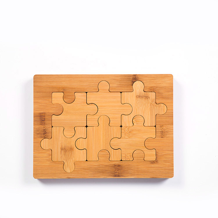 Bamboo Puzzle-shape tray with 6 coasters - Buy Bamboo Puzzle-shape tray ...